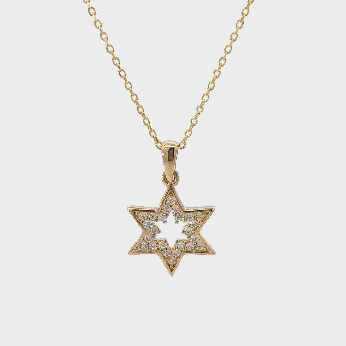 Star of David CZ Necklace in 14 Karat Solid Gold – HERSHE